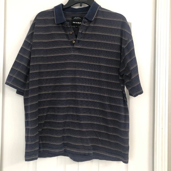 bolle | Shirts | Bolle Mens Striped Short Sleeve Golf Polo Shirt Blue ...